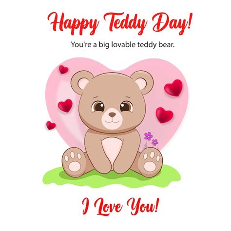 Premium Vector Happy Teddy Day Wish Post