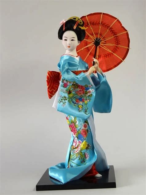 Newest Japanese Humanoid Doll Collectibles Geisha Silk Kimono Doll Craft Household Adornment