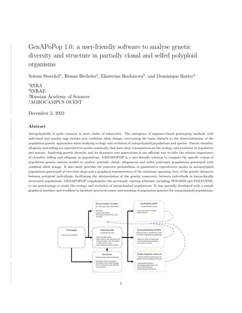 Pdf Genapopop 10 A User Friendly Software To Analyse Genetic
