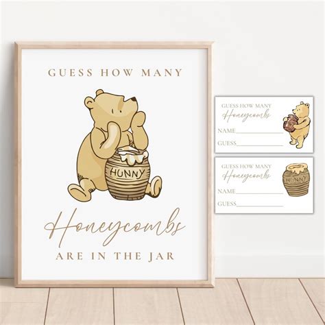 Guess How Many Honeycombs Sign And Answer Cards Classic Winnie The Pooh