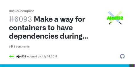 Make A Way For Containers To Have Dependencies During The Build · Issue 6093 · Dockercompose
