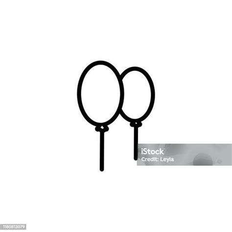 그림자가 있는 얇은 선 풍선 아이콘입니다 발렌타인 데이 레크리에이션 레크리에이션 공원 항목 축제 장난감의 개념 흰색 배경에 격리되어 있습니다 선형 스타일 트렌드 현대 로고