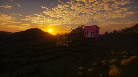 Создать мем майнкрафт пейзажи с шейдерами закат в майнкрафт майнкрафт с шейдерами 4к