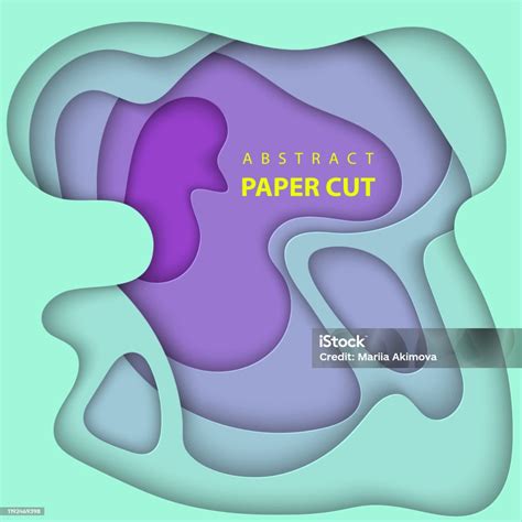 네온 라일락과 청록색 컬러 종이 컷 모양과 벡터 배경입니다 3d 추상 종이 아트 스타일 비즈니스 프리젠 테이션을위한 디자인 레이