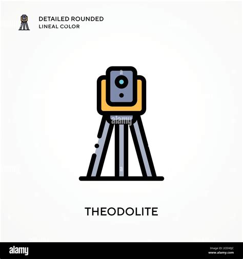 Theodolite Detailed Rounded Lineal Color Modern Vector Illustration Concepts Easy To Edit And