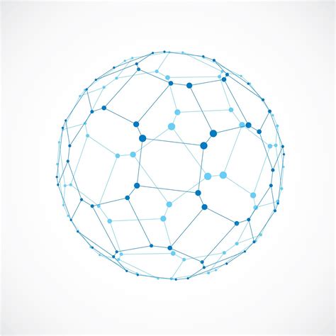 Premium Vector Abstract Vector Low Poly Object With Black Lines And Dots Connected Blue 3d