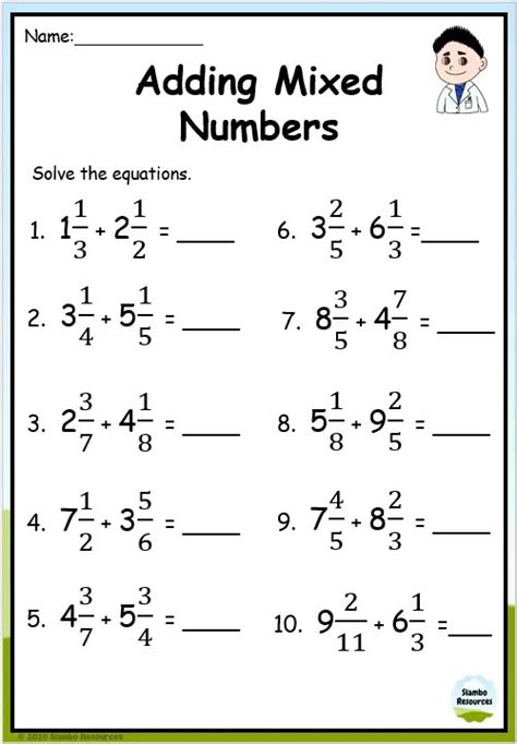 Grade 6 Adding Mixed Numbers Worksheets Math Worksheets Worksheets Library Grade 6 Adding Mixed Numbers Worksheets Math Worksheets Worksheets Library