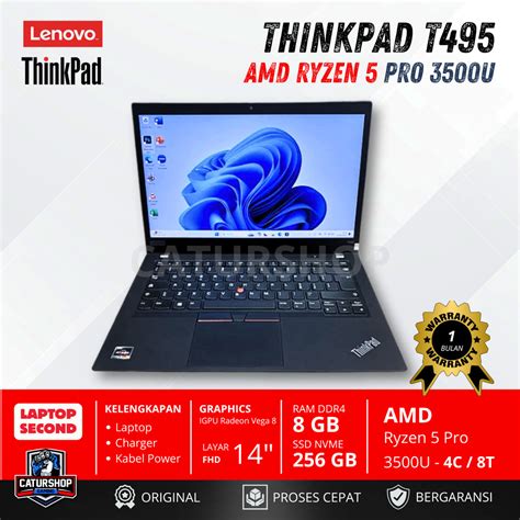 Jual Laptop Lenovo Thinkpad T495 Amd Ryzen 5 Pro 3500u Ram 8gb Ssd