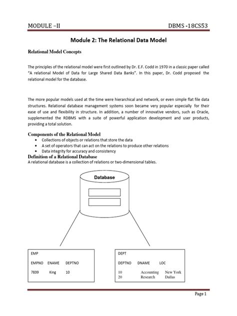 Dbms Module Ii Pdf Relational Database Relational Model