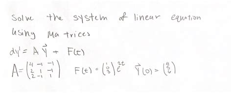 Solved Solve The System Of Linear Equation Using Matrices Chegg