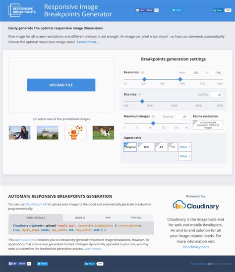 Responsive Breakpoints Generator
