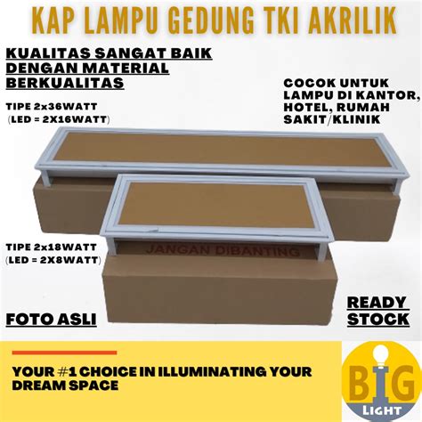Jual Kap Tki Acrylic Akrilik Lampu Led X Watt Lampu Rumah Sakit Lampu Kantor Lampu Klinik