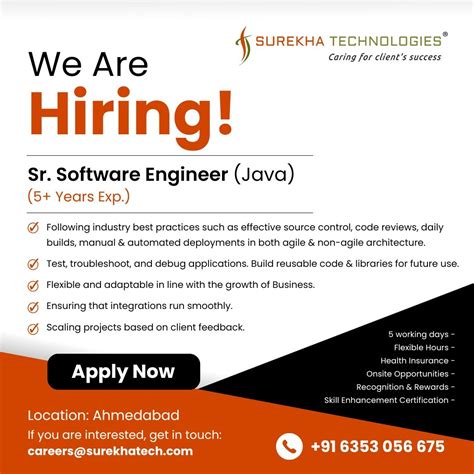 Surekha Technologies On Linkedin Surekhatech Hiring Joinourteam Seniorjavadeveloper