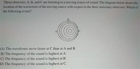 [answered] Three Observers A B And C Are Listening To A Moving Source Kunduz