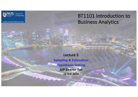 L5 Sampling Estimation Hyp Testing Bbtt1 111001 1 Iinnttrroodduuccttiioonn Ttoo