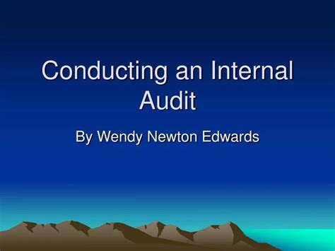 PPT Conducting An Internal Audit PowerPoint Presentation Free