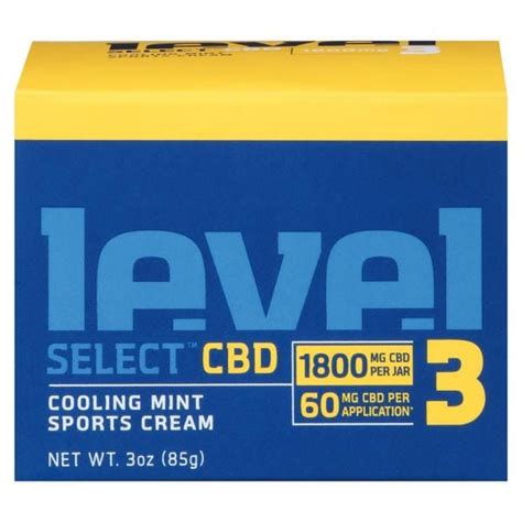 Level Select Cbd Sports Cream 3 Cooling Mint Publix Super Markets