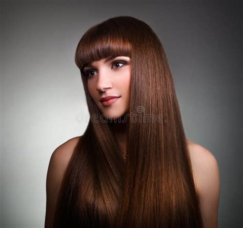 Beautiful Girl With Long Straight Hair Stock Image Image Of Hair Brunette 45191581