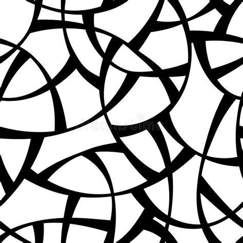 Vector Seamless Black And White Pattern Abstract Geometric Background Design Stock Vector