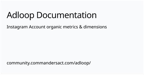 Instagram Account Organic Metrics And Dimensions Adloop Documentation
