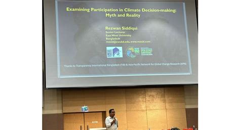 Md Rezwan Siddiqui Presented Paper At The Wcrp Open Science Conference And Participated In