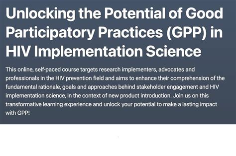 Unlocking The Potential Of Implementation Science And Good Participatory Practices Prepwatch