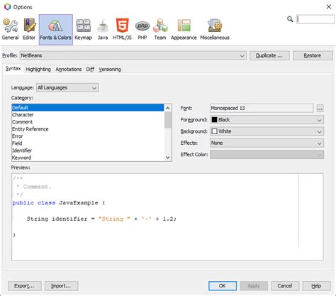 Anexo IV Configuración y personalización de NetBeans