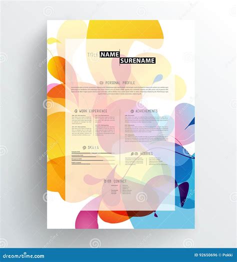 Application Form Sample Stock Vector Illustration Of Curriculum 92650696