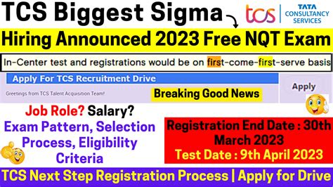 Tcs Biggest Off Campus Direct Hiring Started 2023 Tcs Sigma Hiring