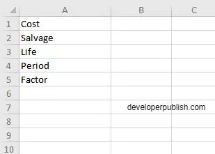 How To Use The DDB Function In Excel Developer Publish