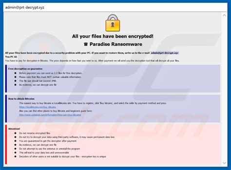 Paradise Xyz Ransomware Decryption Removal And Lost Files Recovery