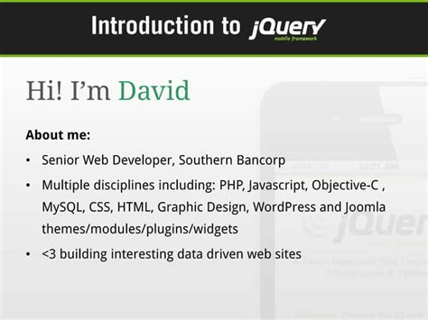 Introduction To Jquery Mobile Ppt