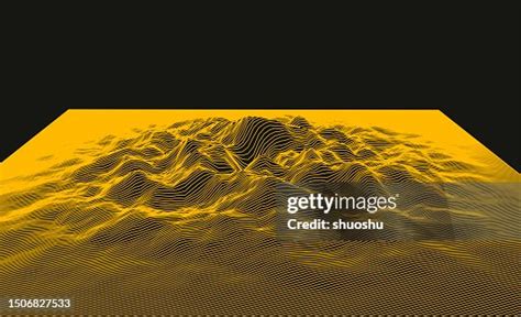 Abstract Yellow 3d Cyber Space Wireframe Technology Pattern Background High Res Vector Graphic