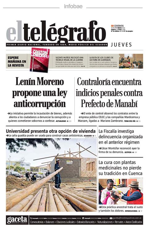 El Telégrafo Ecuador Jueves 13 De Septiembre De 2018 Infobae