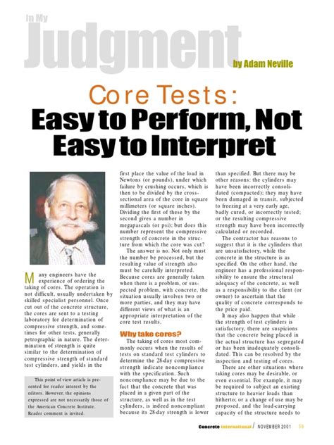 Concrete Core Cutting Test Pdf Concrete Building Materials