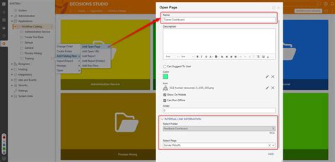 Adding An Open Page Item To Workflow Catalog Workflow Catalog