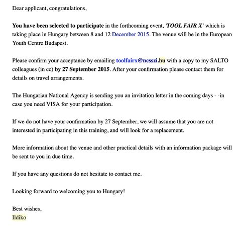 Registration Confirmation Email Template