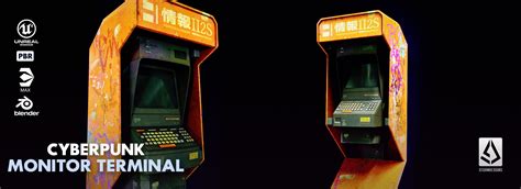 Cyberpunk Monitor Terminal Sci Fi Flippednormals