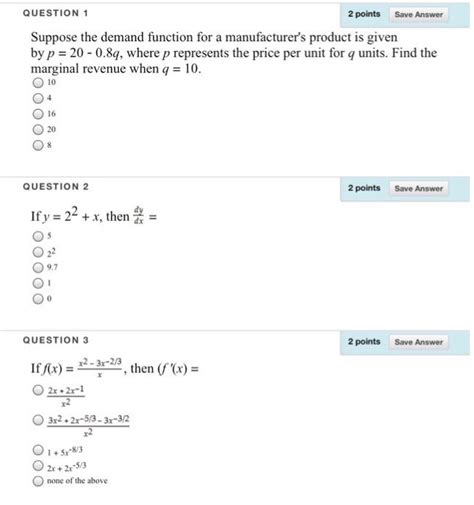 Solved Suppose The Demand Function For A Manufacturers