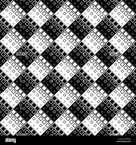 Geometrical Seamless Monochrome Diagonal Square Pattern Background Abstract Black And White