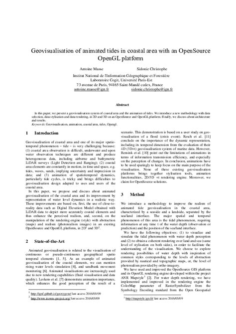 Pdf Geovisualisation Of Animated Tides In Coastal Area With An Opensource Opengl Platform