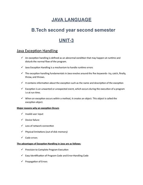 Java Unit 3 Java For Computer Java Language B Second Year Second