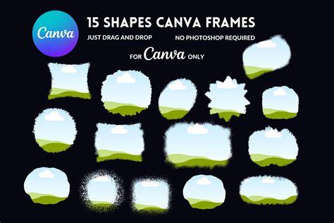 15 Editable Canva Frames Graphic By ElementDesignAndArt Creative Fabrica