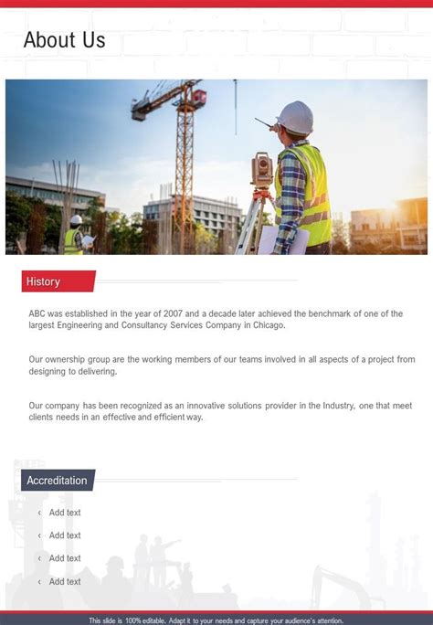 About Us Engineering Proposal One Pager Sample Example Document