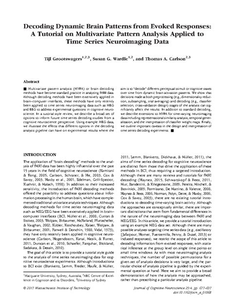 Decoding Dynamic Brain Patterns From Evoked Responses A Tutorial On