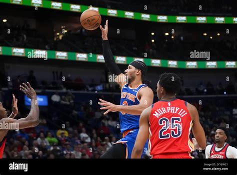 New York Knicks Guard Josh Hart 3 Shoots Over New Orleans Pelicans