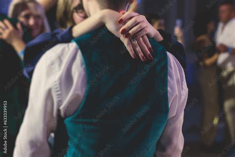 High School Graduates Dancing Waltz And Classical Ball Dance In Dresses