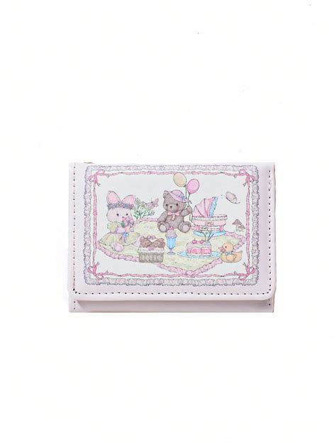 Girls Dream Spring Picnic Series Bunny And Bear Wallet Magnetic And Multi
