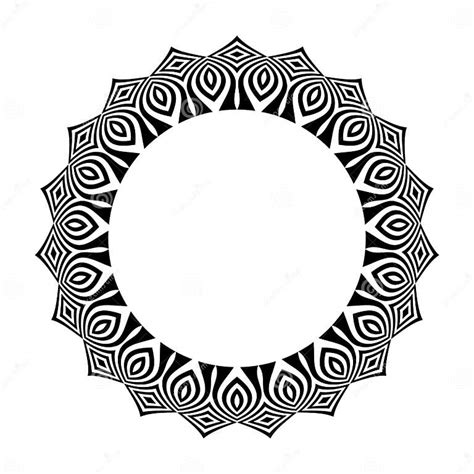 Abstract Decorative Geometric Circle Pattern Round Frame Stock Vector