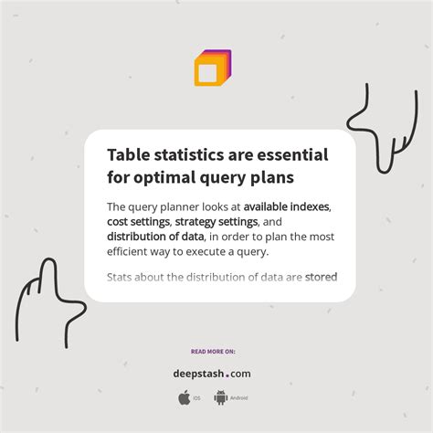 Table Statistics Are Essential For Optimal Query Plans Deepstash